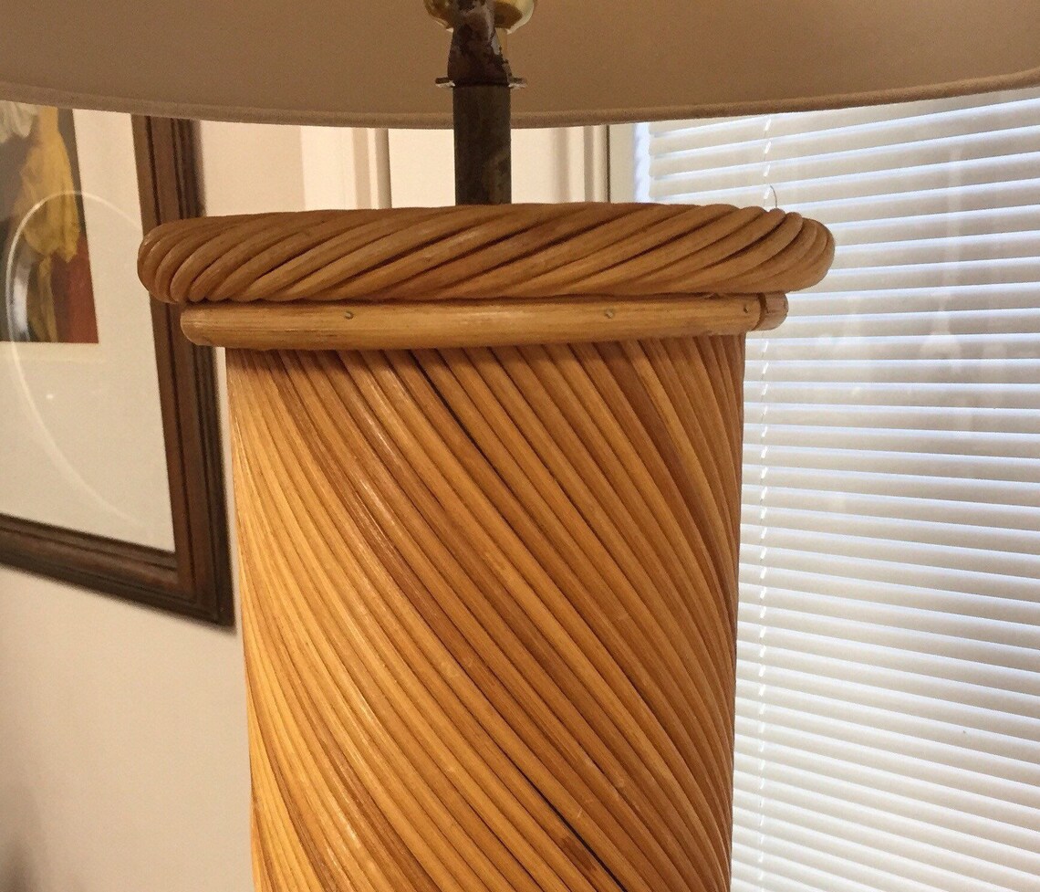 Pencil Reed Table Lamp Vintage Bamboo Tiki MCM Vintage Column - Etsy