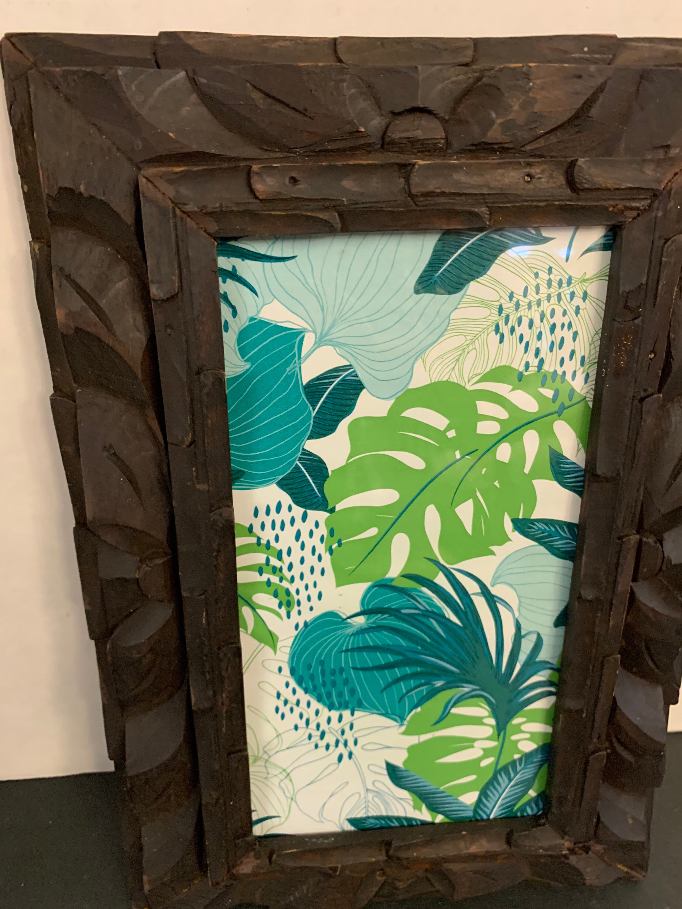 Hand Carved Wood Frames Set of 3 Glass Mexican Spanish Revival Boho ...