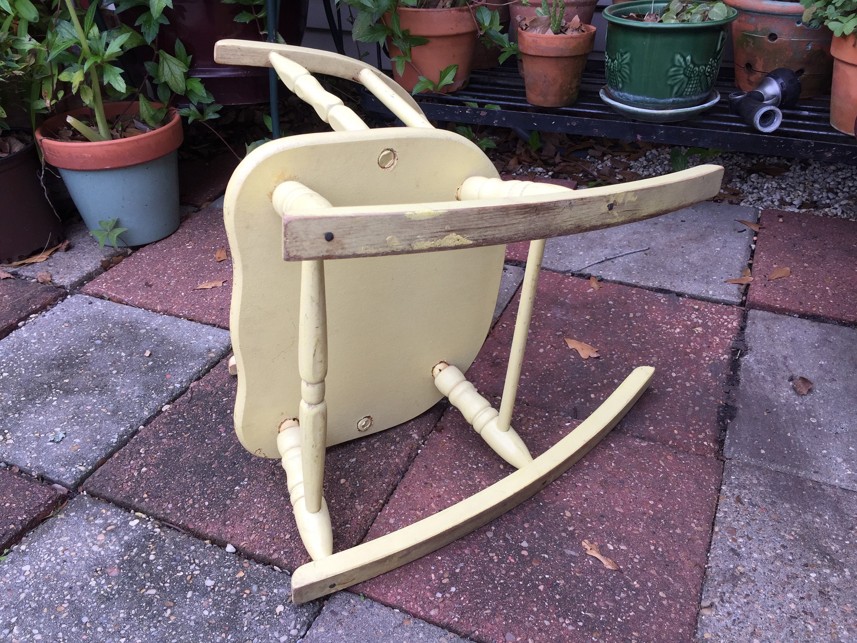 Childs Rocking Chair Bentwood Rocker Wood Painted Yellow - Etsy