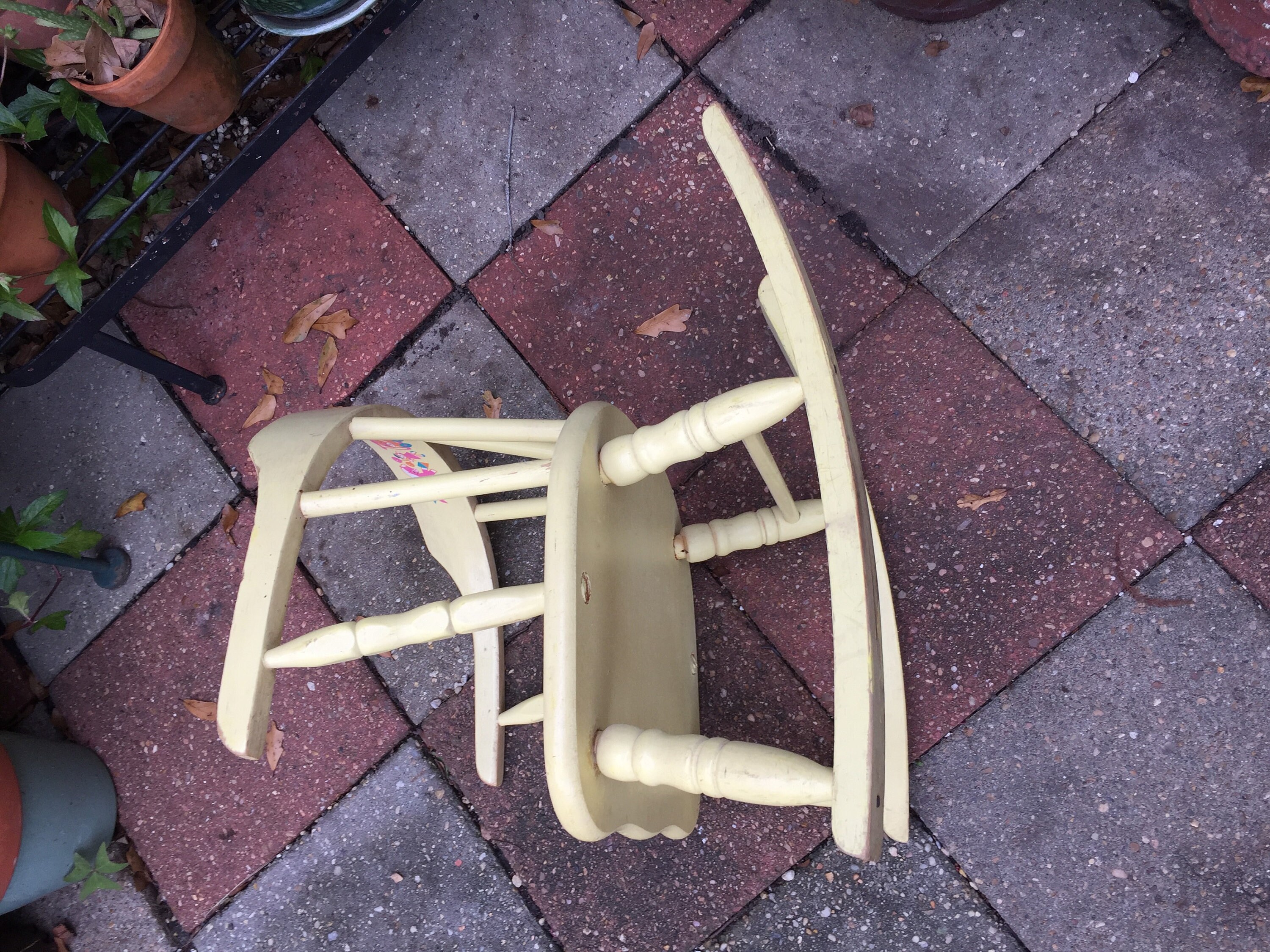 Childs Rocking Chair Bentwood Rocker Wood Painted Yellow - Etsy