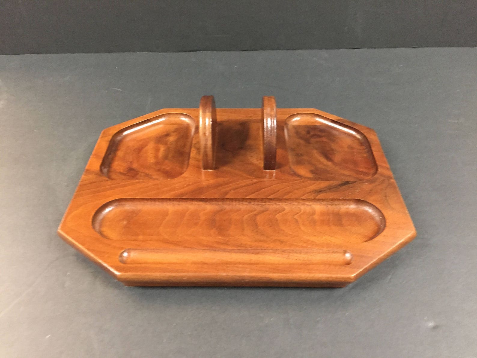 Men's MCM Wood Valet Tray Decatur Co Jewelry Watch Dresser Organizer ...