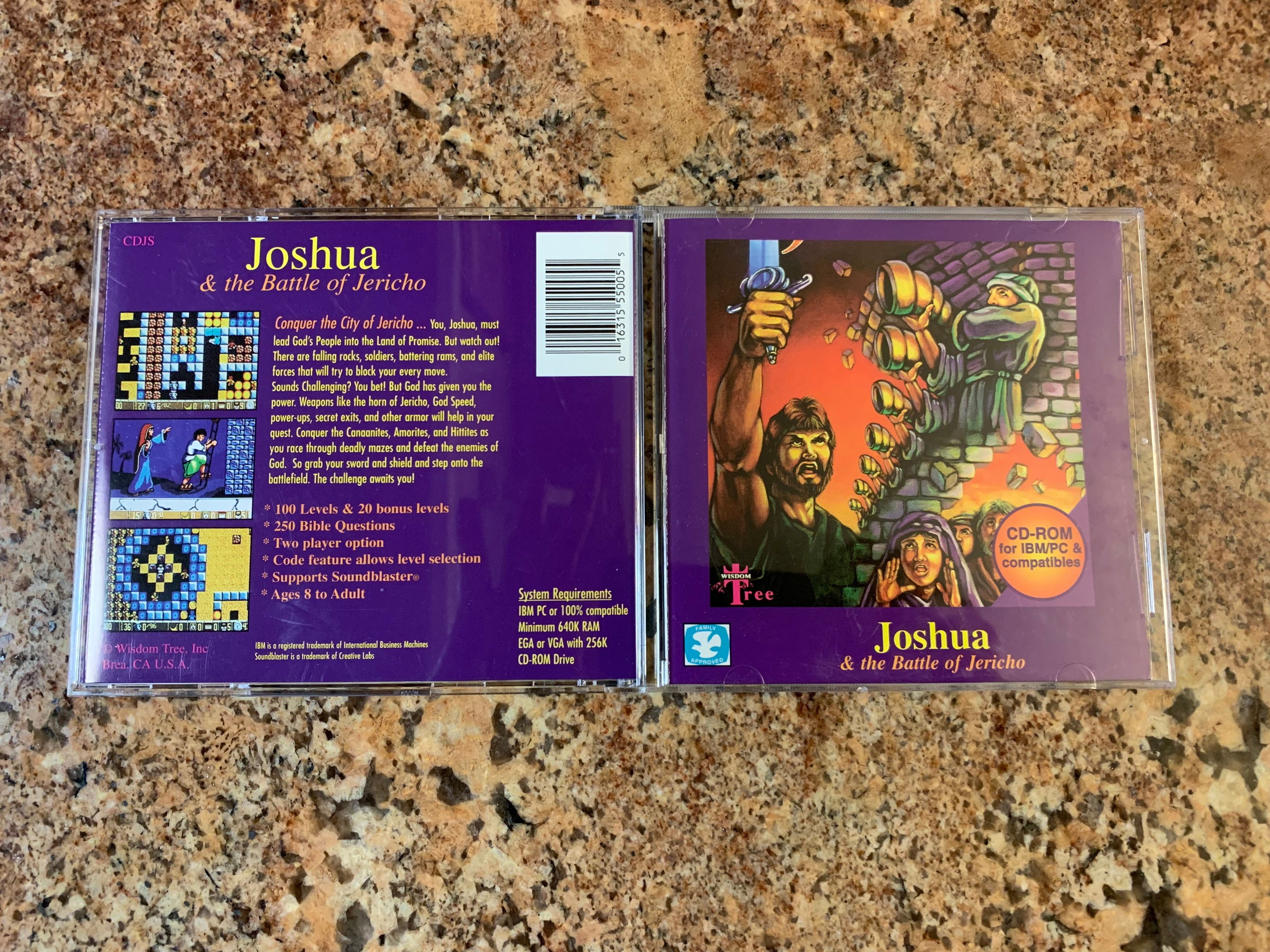 RARE Joshua Battle of Jericho Video Game Cd/rom 1993 Wisdom Tree Dos ...