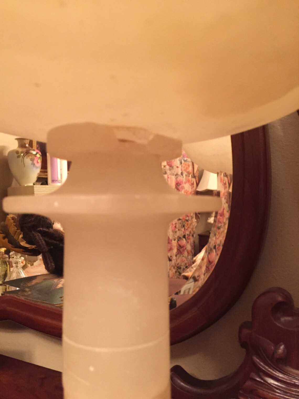 Antique Italian Carved Alabaster Table Lamp REWIRED Art Deco Lampshade ...