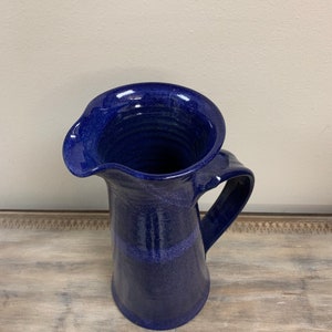 Ceramic Art Studio Pottery Pitcher Vase Blue Zappa Clay Handcrafted - Etsy