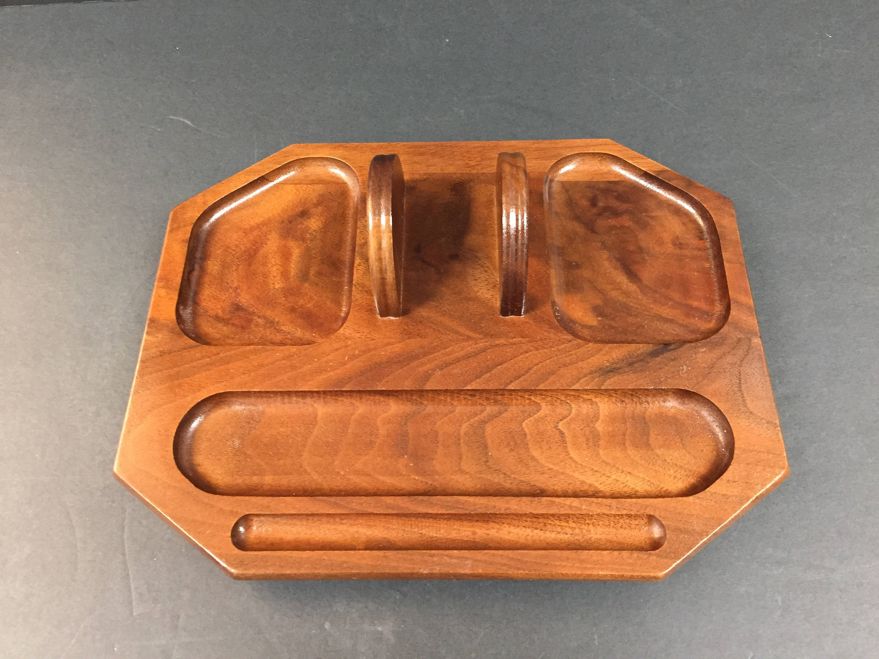 Men's MCM Wood Valet Tray Decatur Co Jewelry Watch Dresser Organizer ...