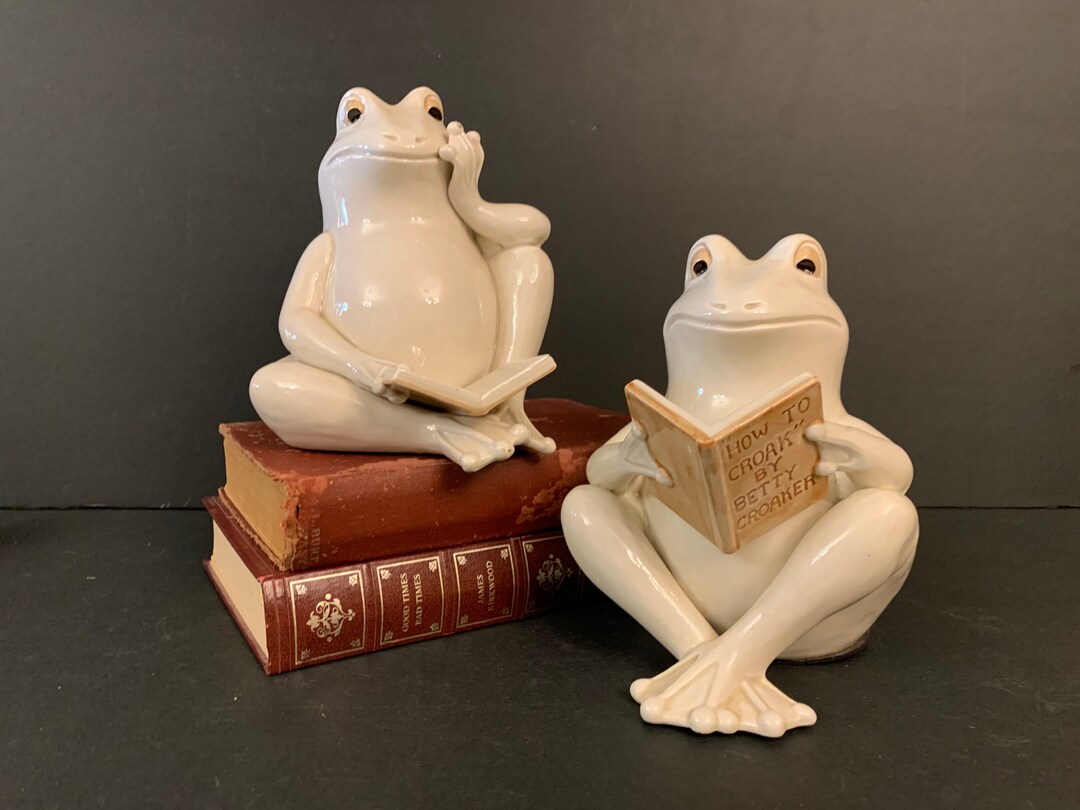 Pair Vintage Fitz Floyd Frog Bookends Ceramic Japan Frogs Figurines - Etsy