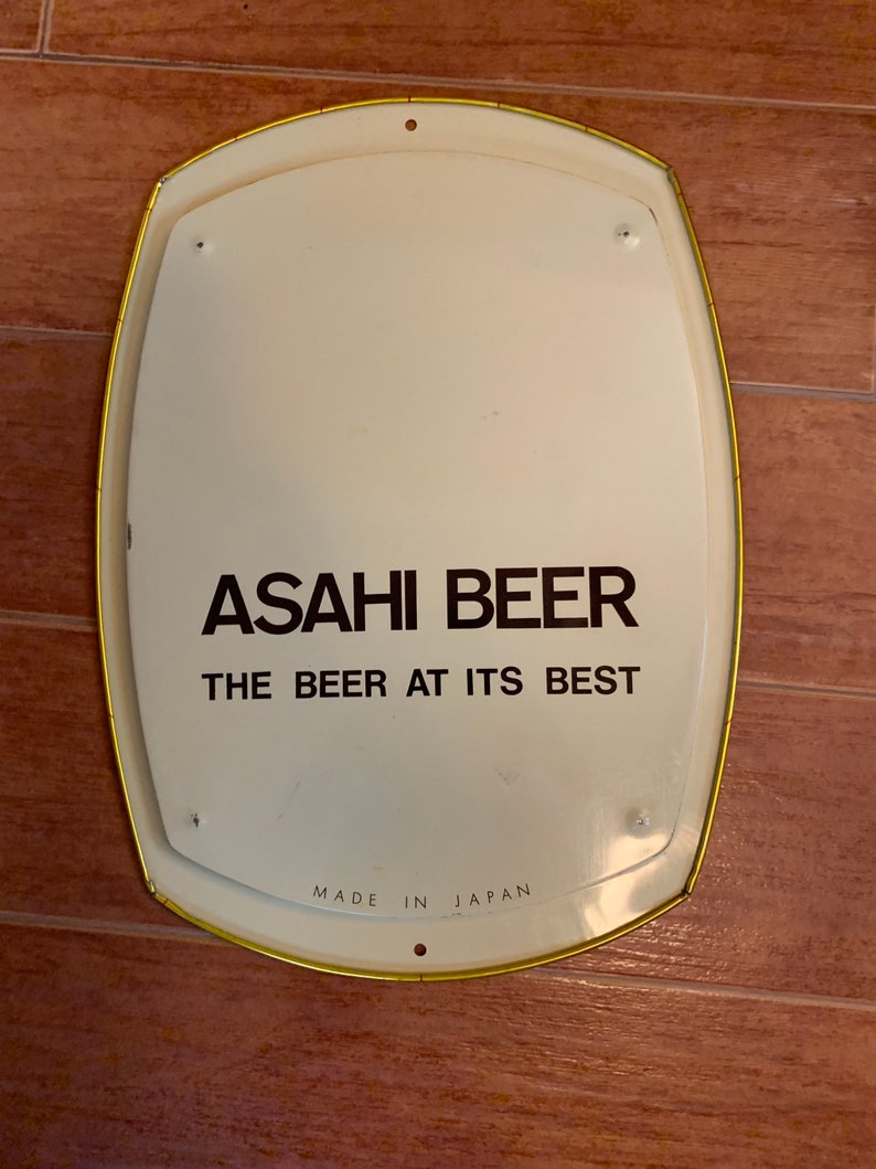 ASAHI Lager Beer Metal Serving Tray Advertising Sign Japan Logo Wall ...