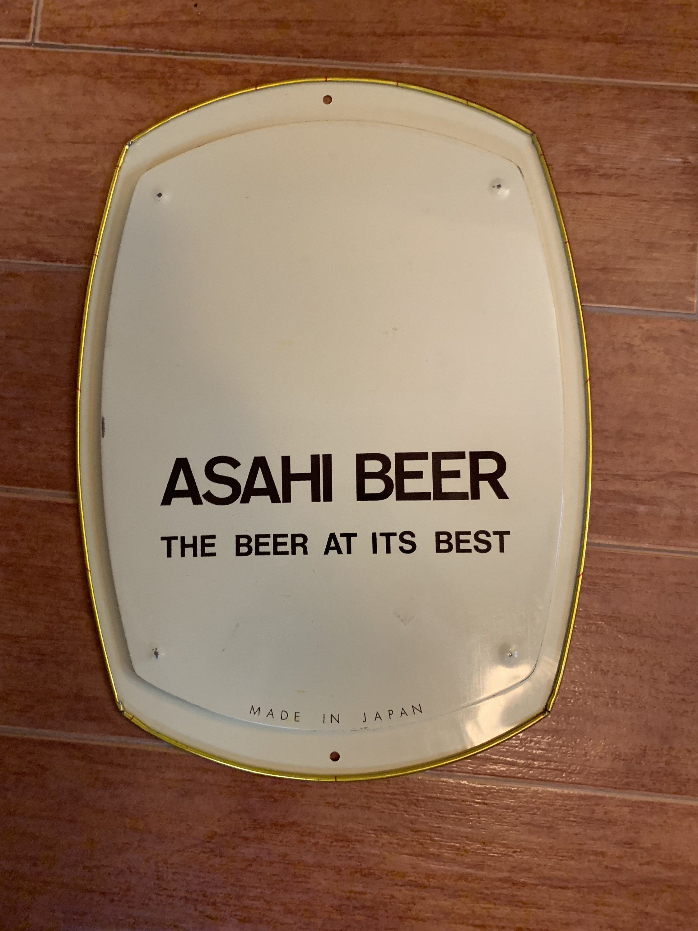 ASAHI Lager Beer Metal Serving Tray Advertising Sign Japan Logo Wall ...