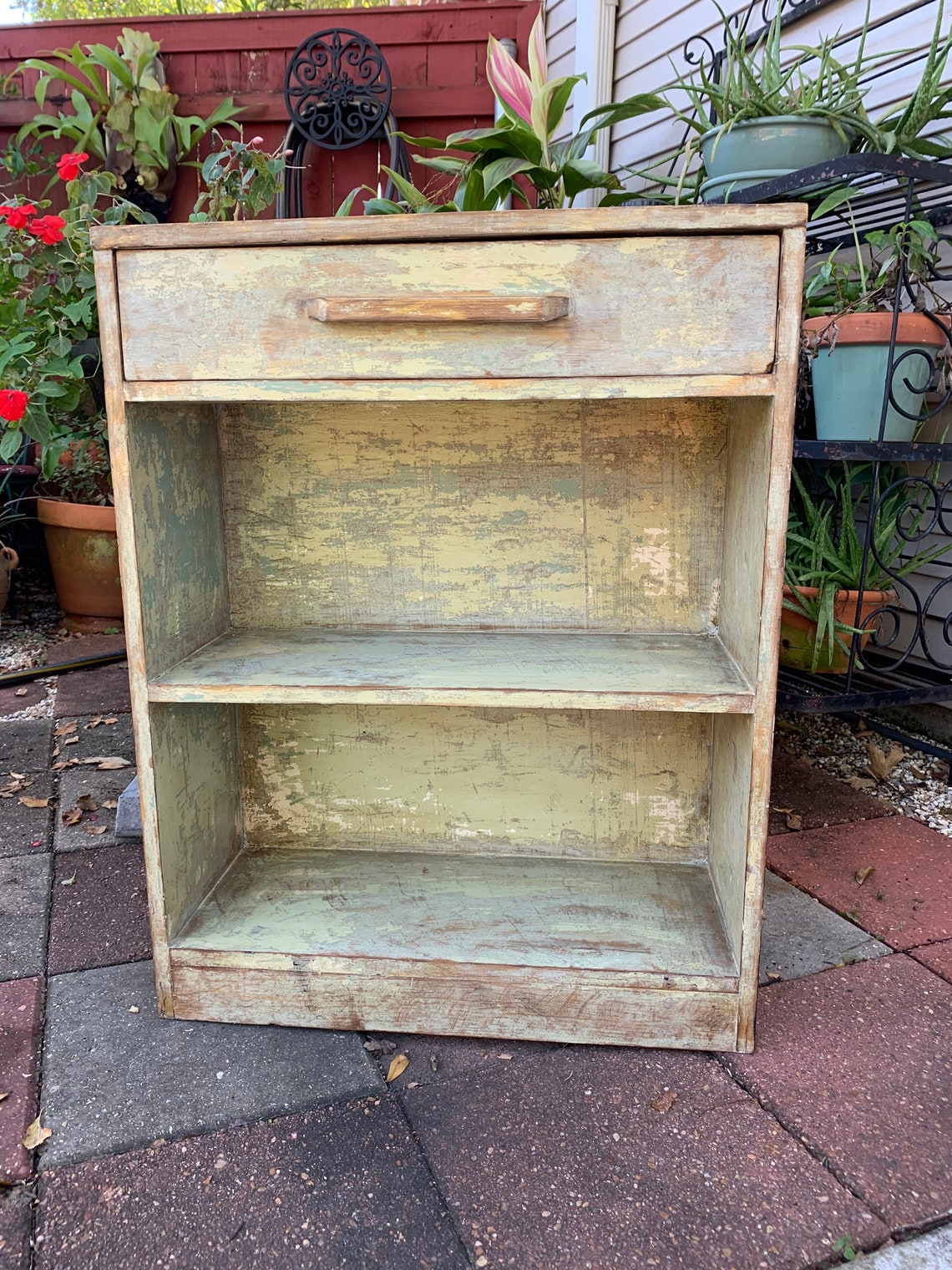 Primitive Wood Bookcase Bookshelf Cabinet Drawer Antique - Etsy