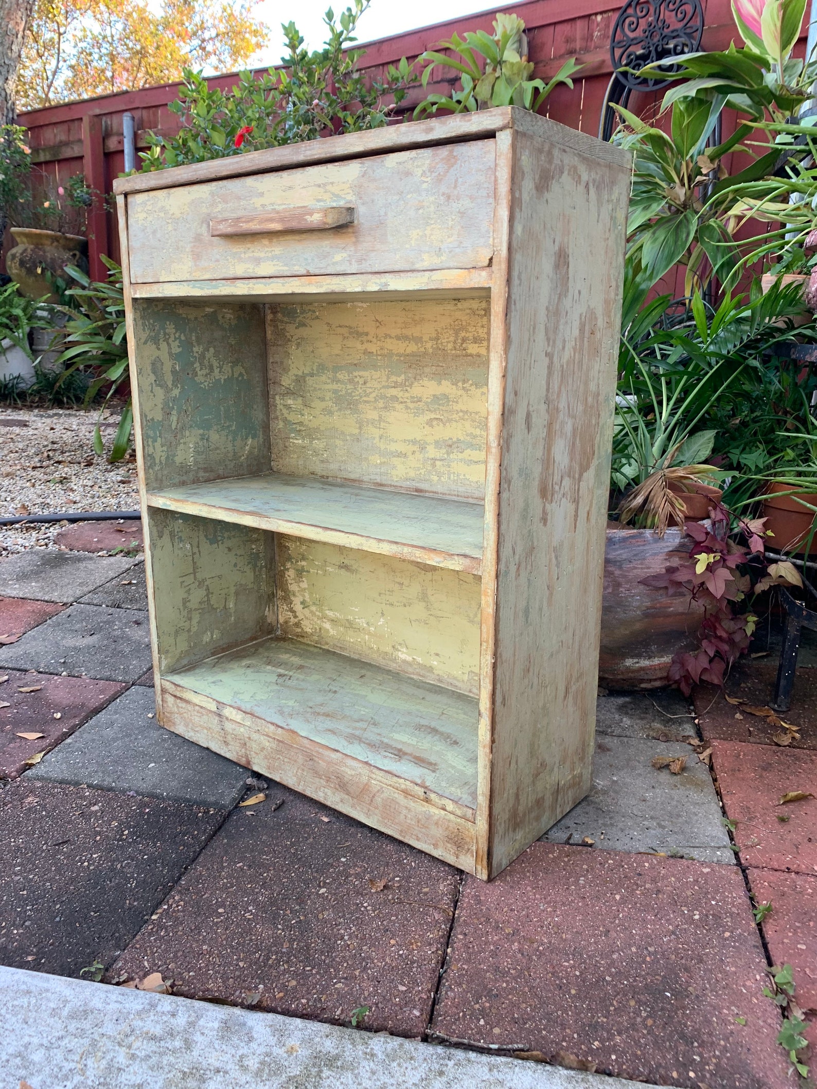 Primitive Wood Bookcase Bookshelf Cabinet Drawer Antique - Etsy