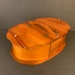 Vintage Wood Sewing Box Thread Lid Handle Oval Scalloped Edge - Etsy