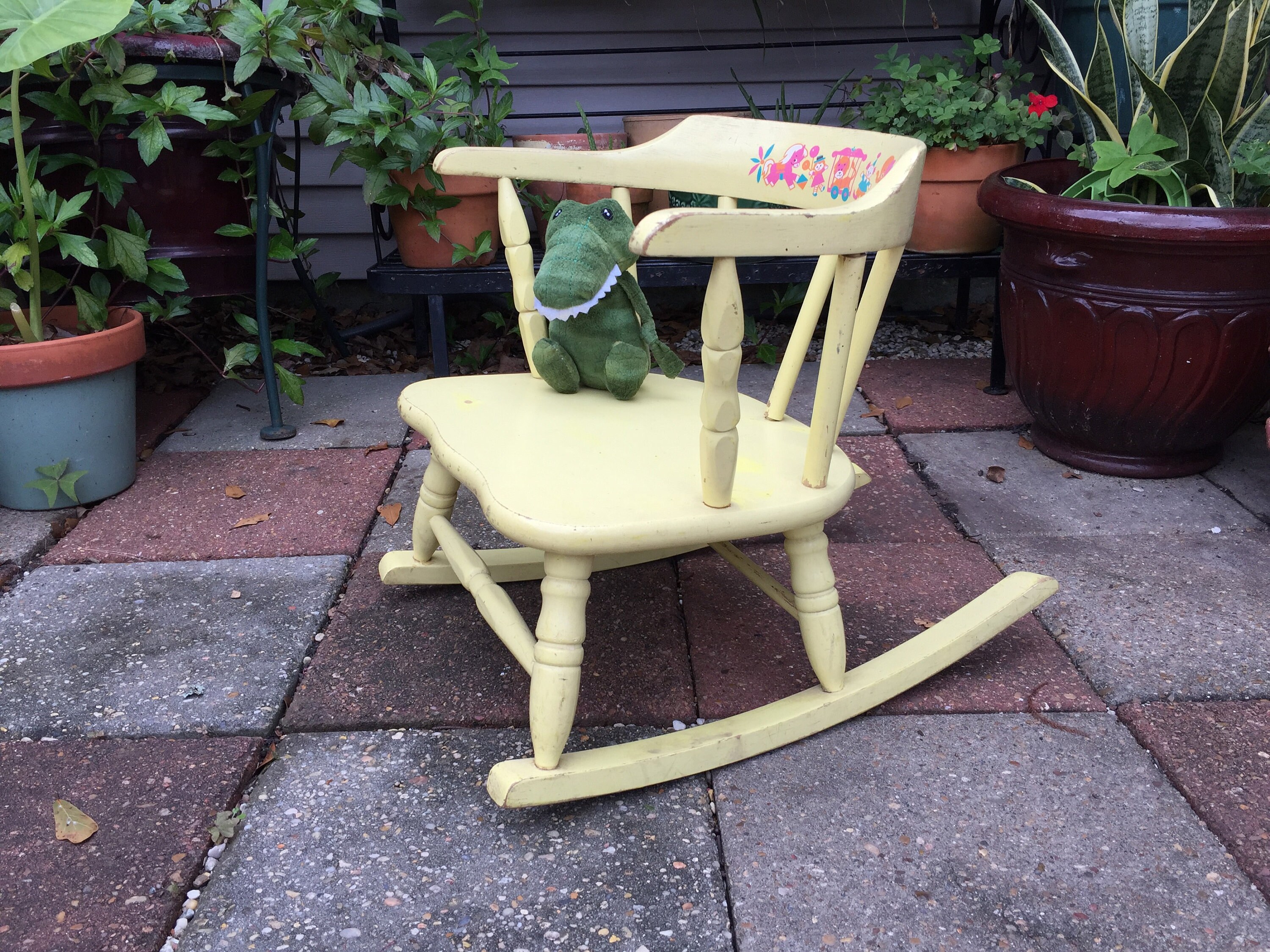 Childs Rocking Chair Bentwood Rocker Wood Painted Yellow - Etsy