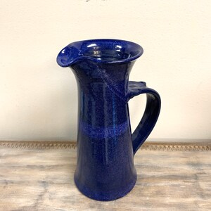 Ceramic Art Studio Pottery Pitcher Vase Blue Zappa Clay Handcrafted - Etsy