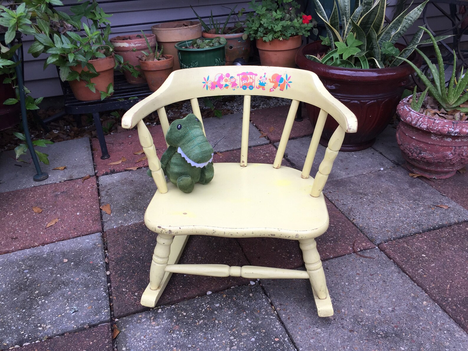 Childs Rocking Chair Bentwood Rocker Wood Painted Yellow - Etsy