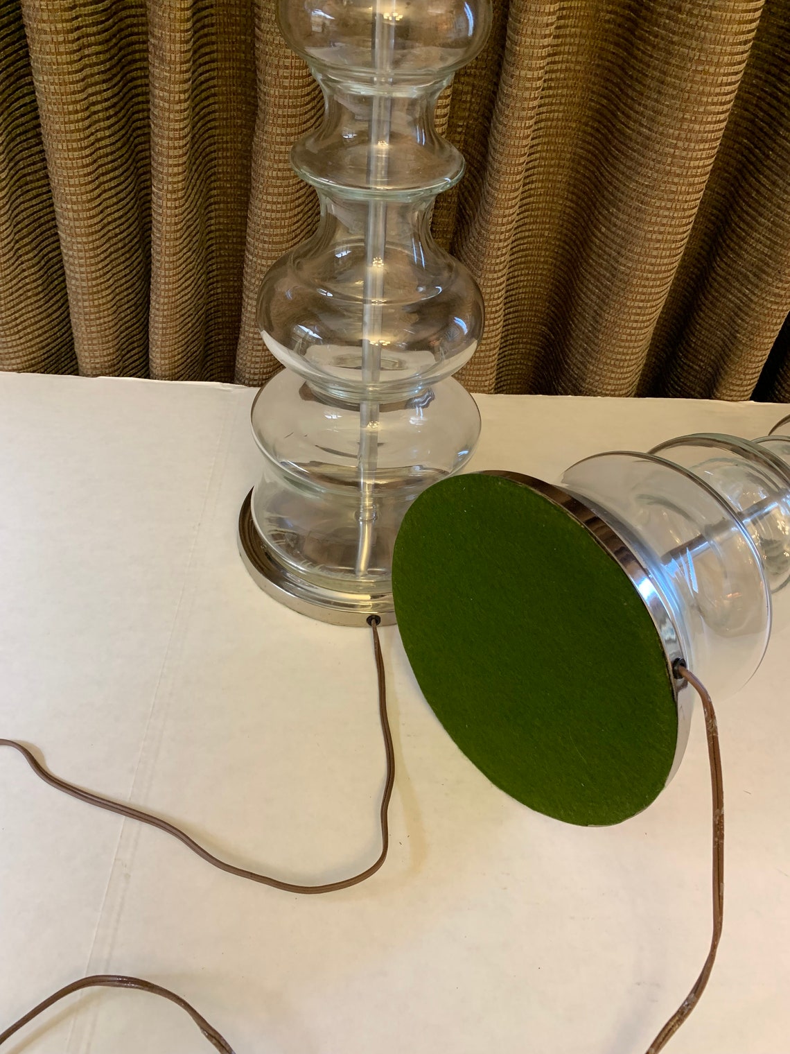 Pair Monumental Glass Chrome Totem Column Table Lamps Pierre - Etsy