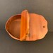 Vintage Wood Sewing Box Thread Lid Handle Oval Scalloped Edge - Etsy
