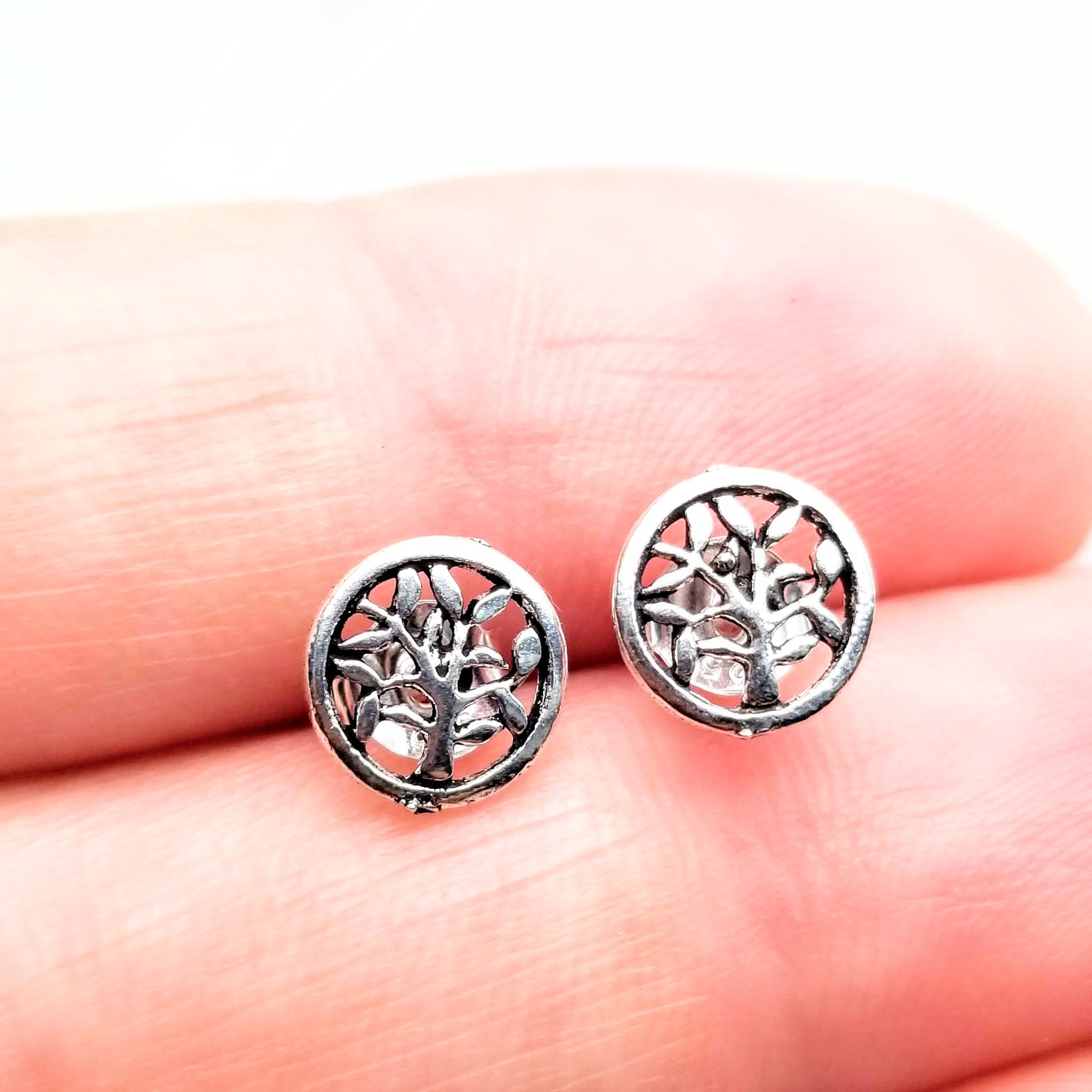 Tree of Life Stud Earrings Silver Ear Studs Earring 925 | Etsy