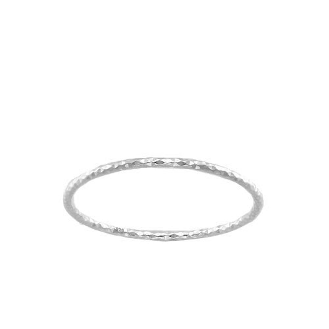 Silver Diamond Cut Textured Ring Band Rings as Gift Midi Ring Gift for ...
