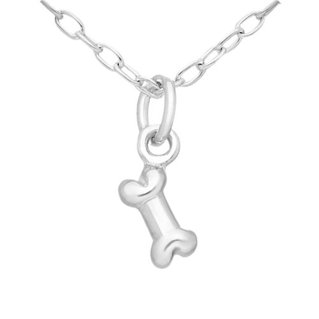 Silver Dog Bone Pendant Necklace 925 Sterling Silver Necklaces - Etsy