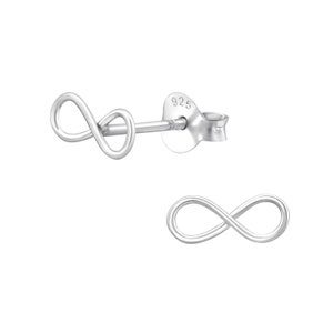 925 Sterling Silver Infinity Stud Earrings Eternal Love Earrings Dainty ...