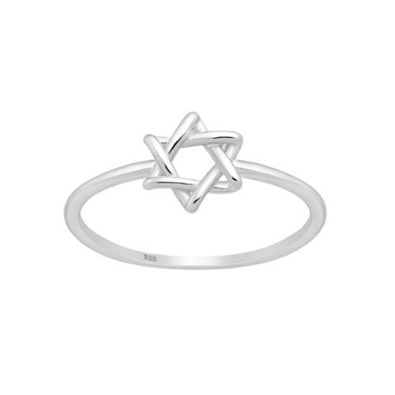 Silver David Ring Stackable Band Ring 925 Sterling Silver | Etsy