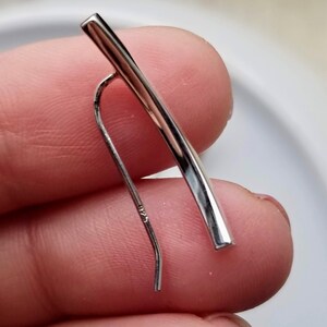 Sterling Silver Bar Ear Climbers, Minimalist Sterling Silver Ear Bars ...