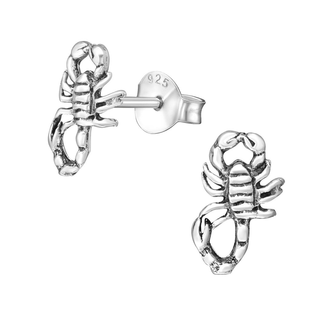 Scorpion Stud Earrings Silver Ear Studs Earring 925 Sterling Silver ...