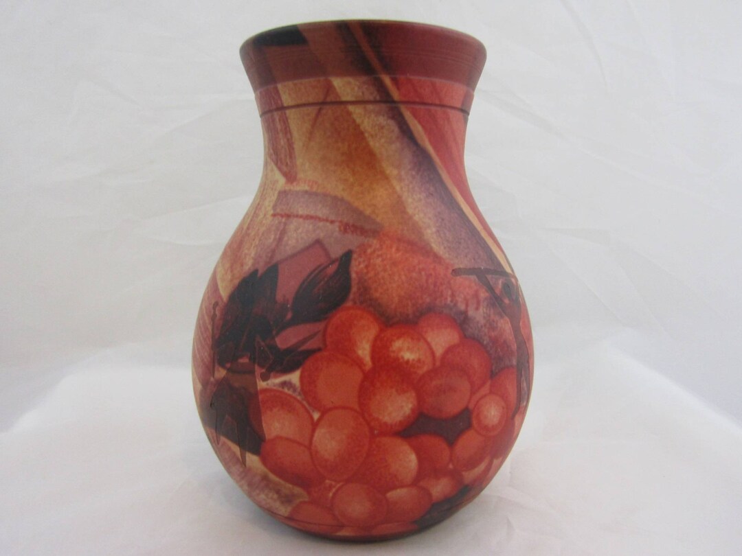 Striking Pottery Vase. Cave Art Inspired Art Pottery With Impressed ...