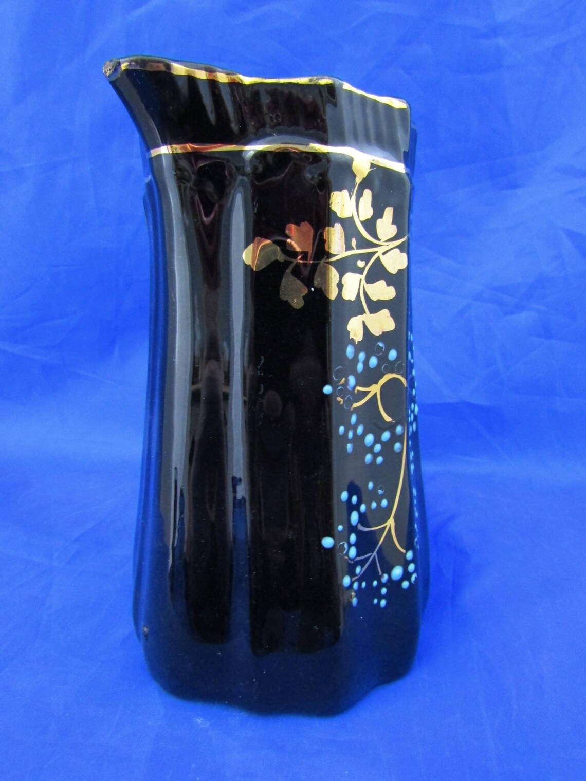 Jackfield Victorian Earthenware Pitcher. Gloss Black Glazed - Etsy UK