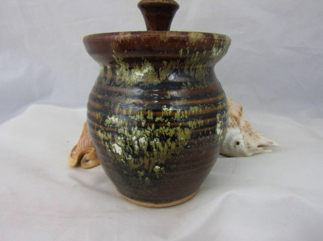 Studio Pottery Conserve Pot. A Jam or Honey Pot in Fabulous Treacle ...
