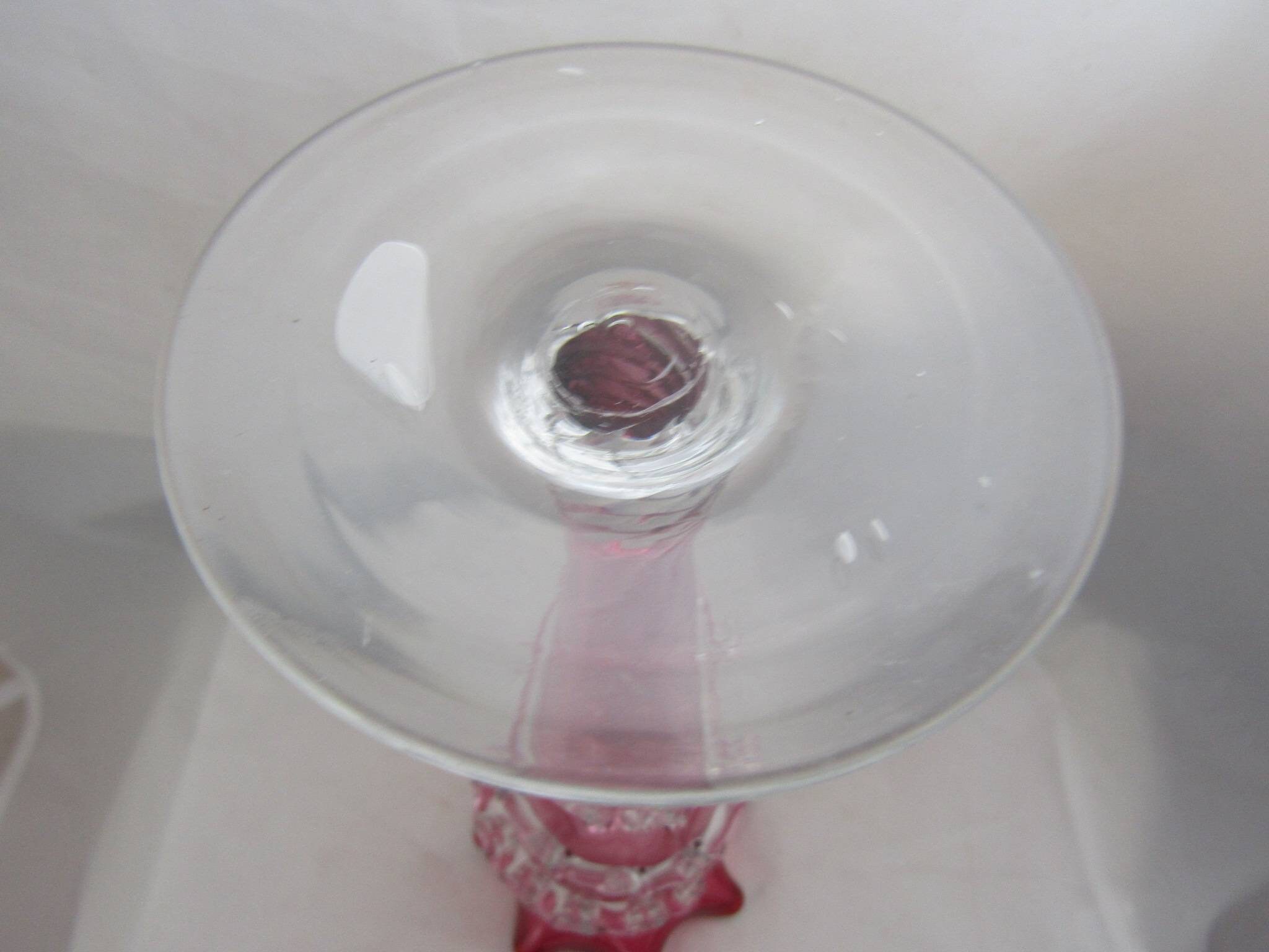 Victorian cranberry glass vase 12 with lobed rim and | Etsy