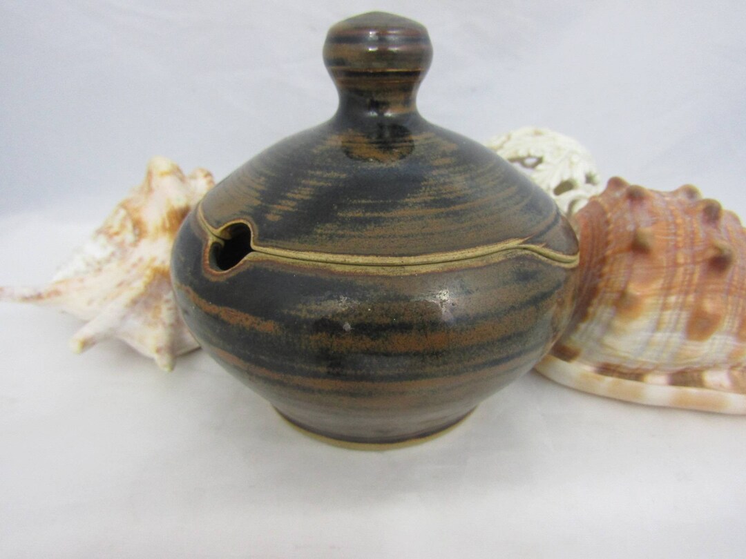 Studio Pottery Honey, Conserve or Preserve Pot With Tricorn Lid and ...