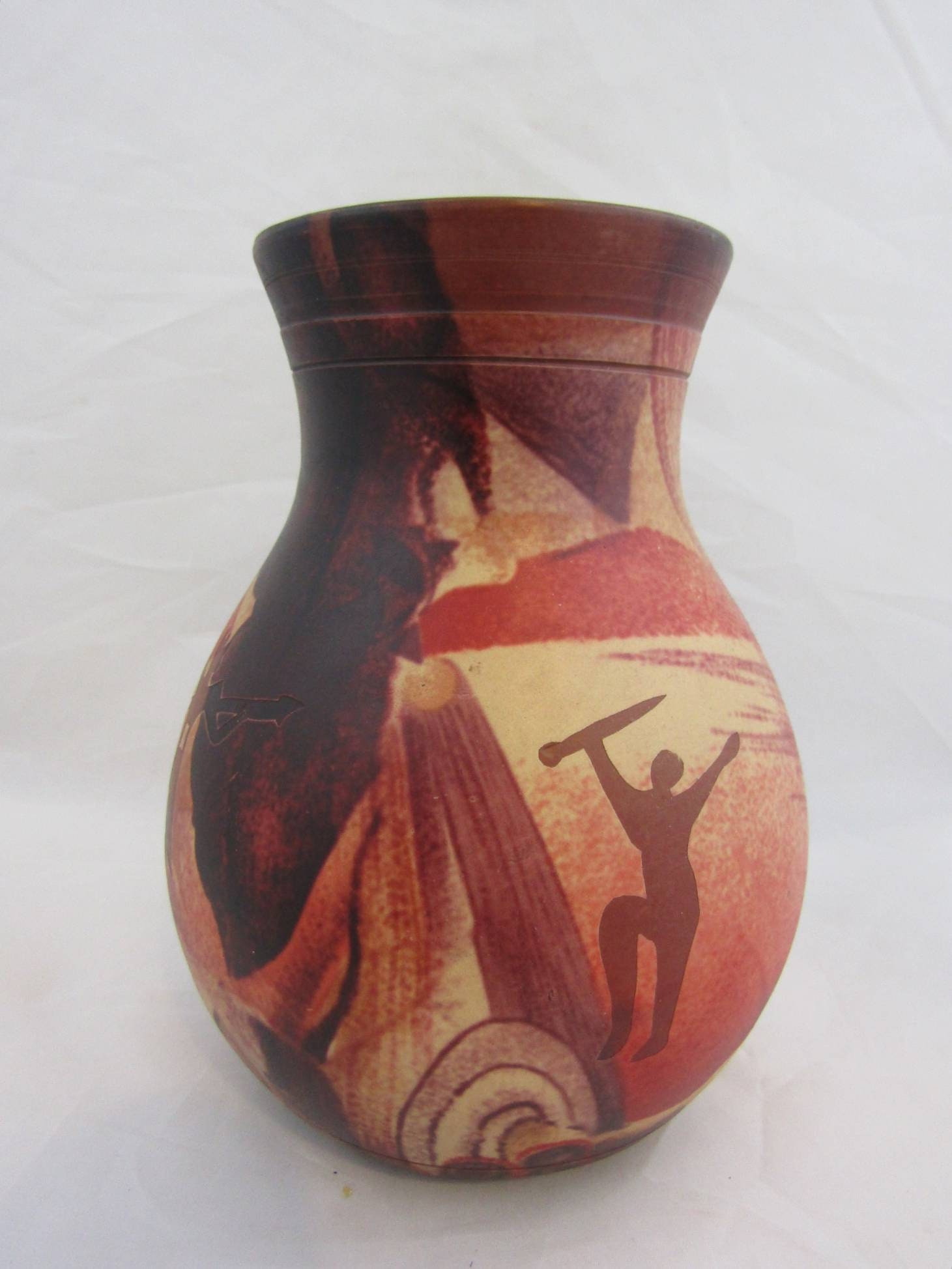 Striking Pottery Vase. Cave Art Inspired Art Pottery With - Etsy