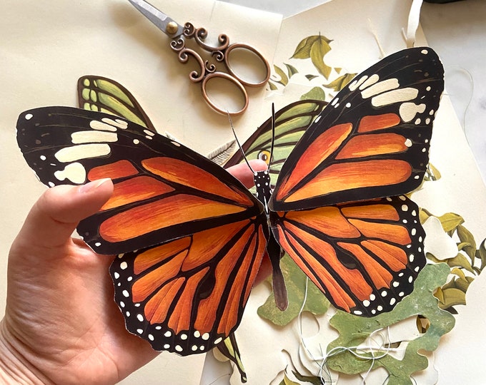 Monarch Butterfly Paper Specimen Digital Download (bug, Insect ...