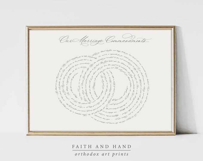 Coptic Orthodox Wedding Ceremony Commandments Print - 11x14 | Hand ...