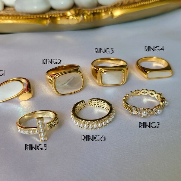 Waterproof Gold Ring Set - Etsy