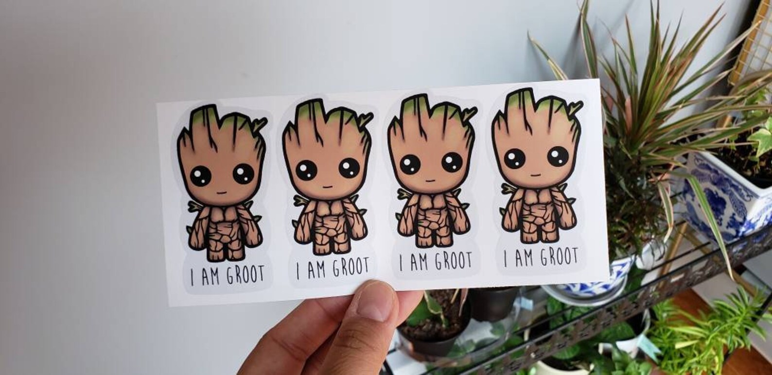 Bebé Groot 2PCS Guardianes de la etiqueta galaxy-laptopLaptop | Etsy