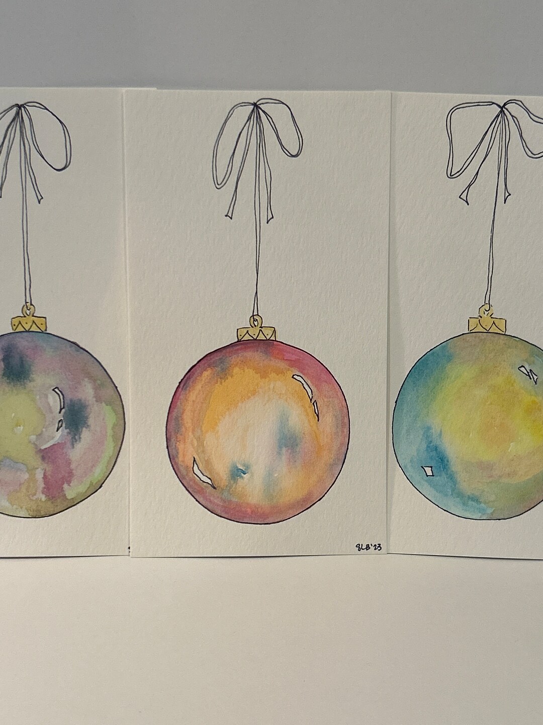 Handpainted Watercolor Ornaments Artwork Holiday Art Decor - Etsy