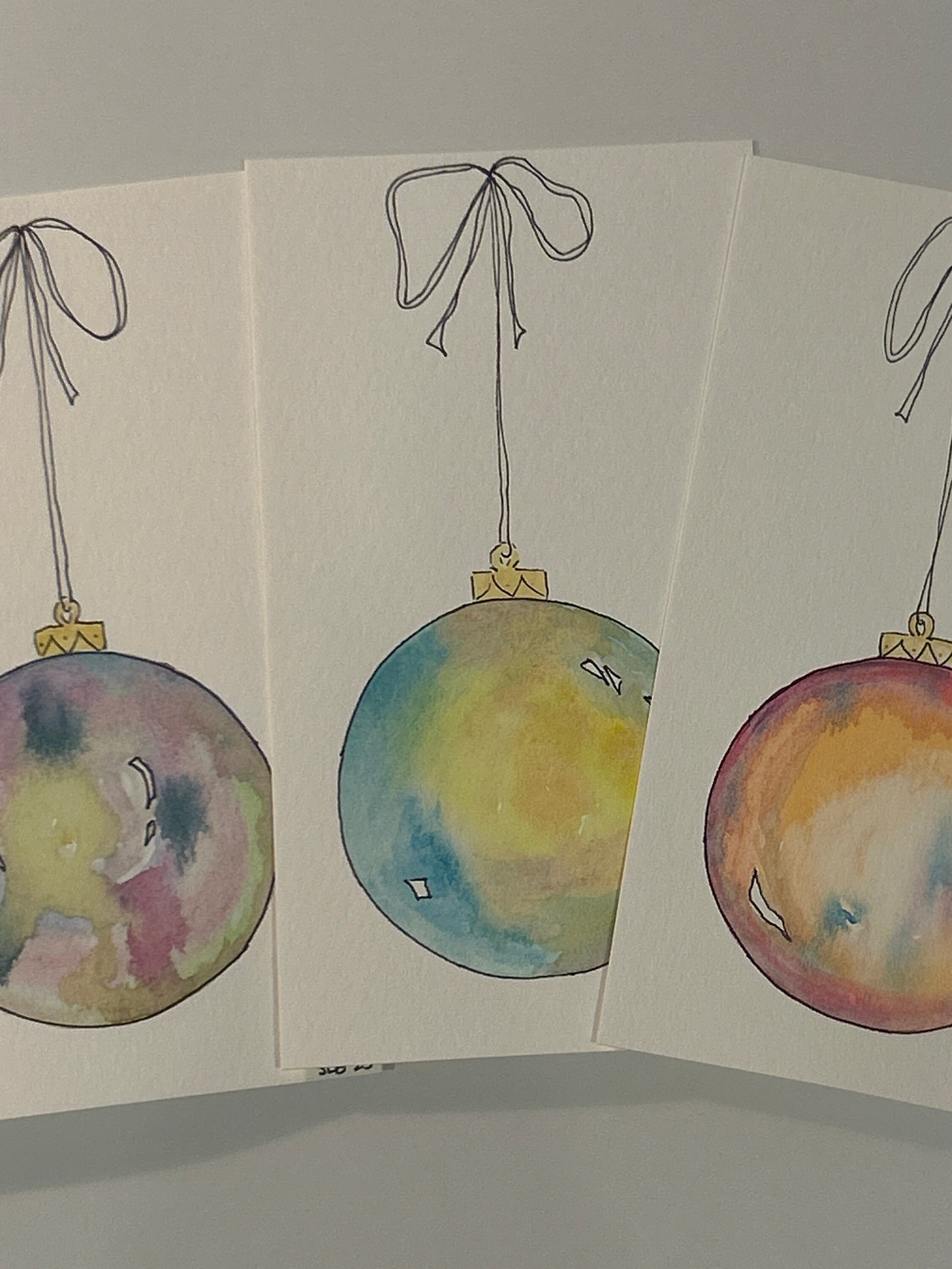 Handpainted Watercolor Ornaments Artwork Holiday Art Decor - Etsy