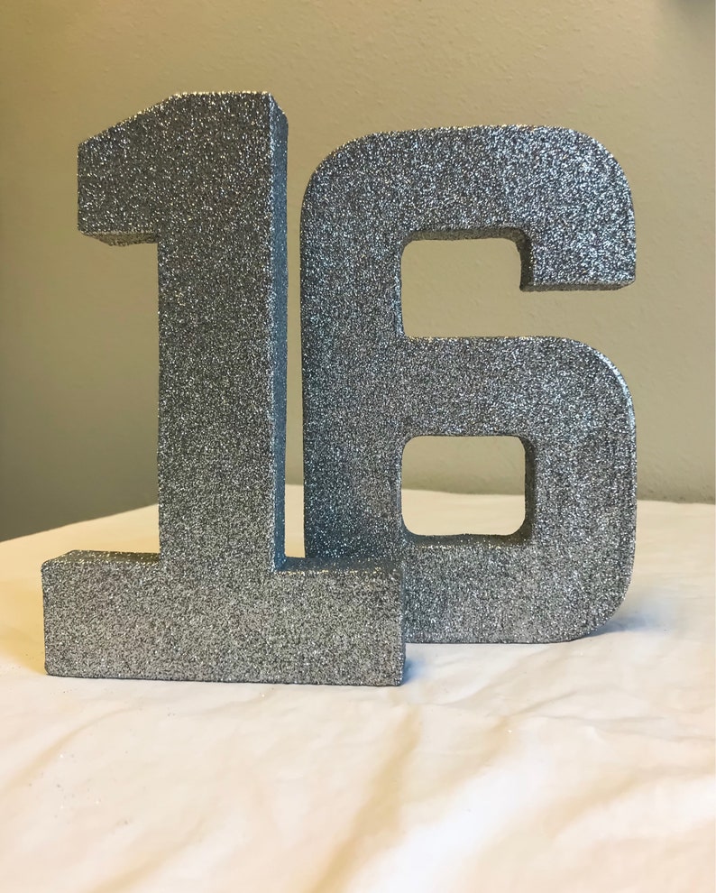 Glittered Number Glittered Letters Birthday Glittered - Etsy