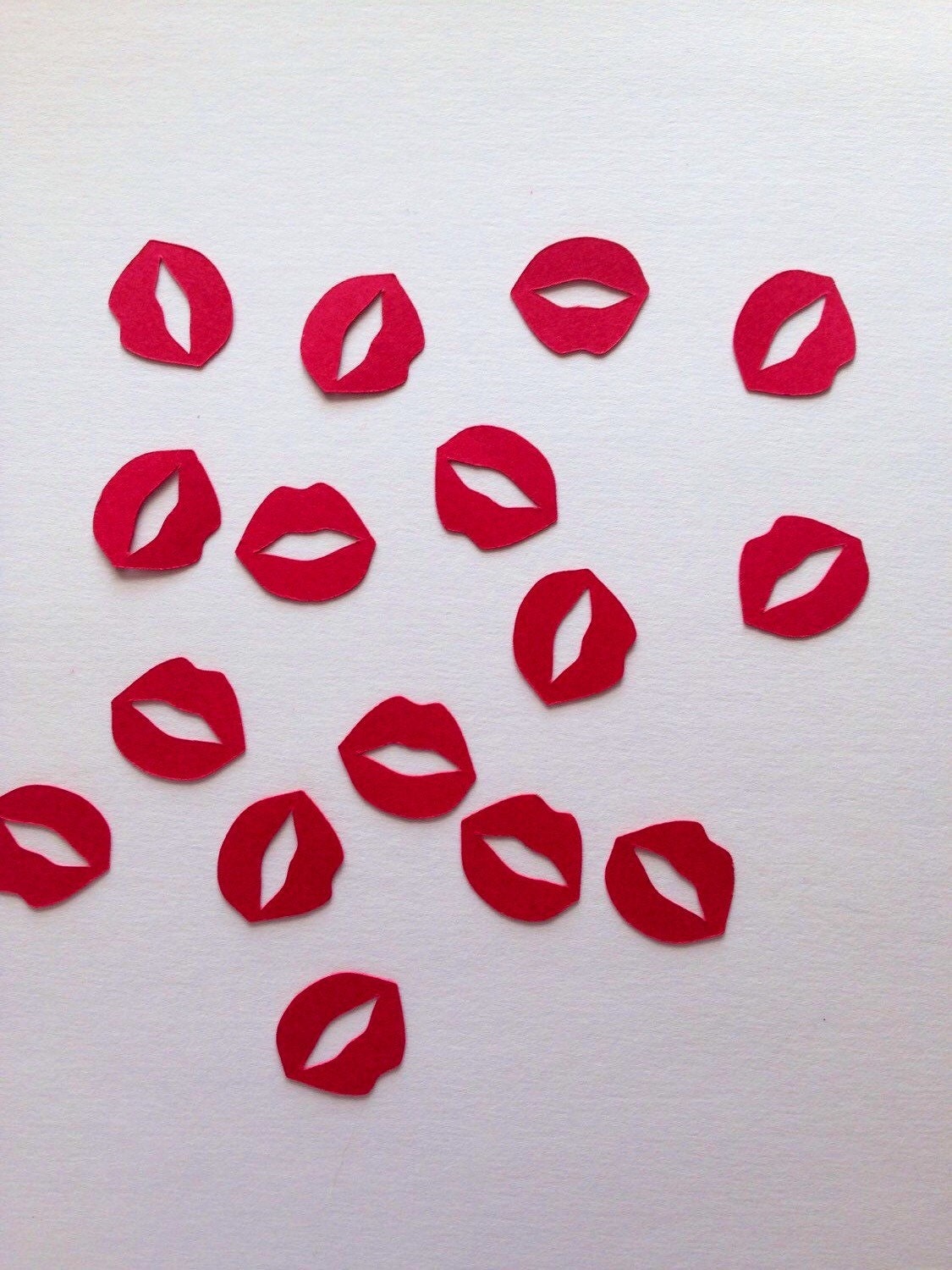 Lips Confetti, Red Lips - Etsy