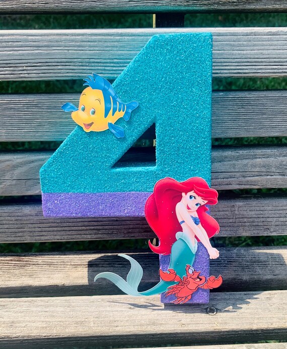 Little Mermaid Ariel Glittered Letter/number | Etsy