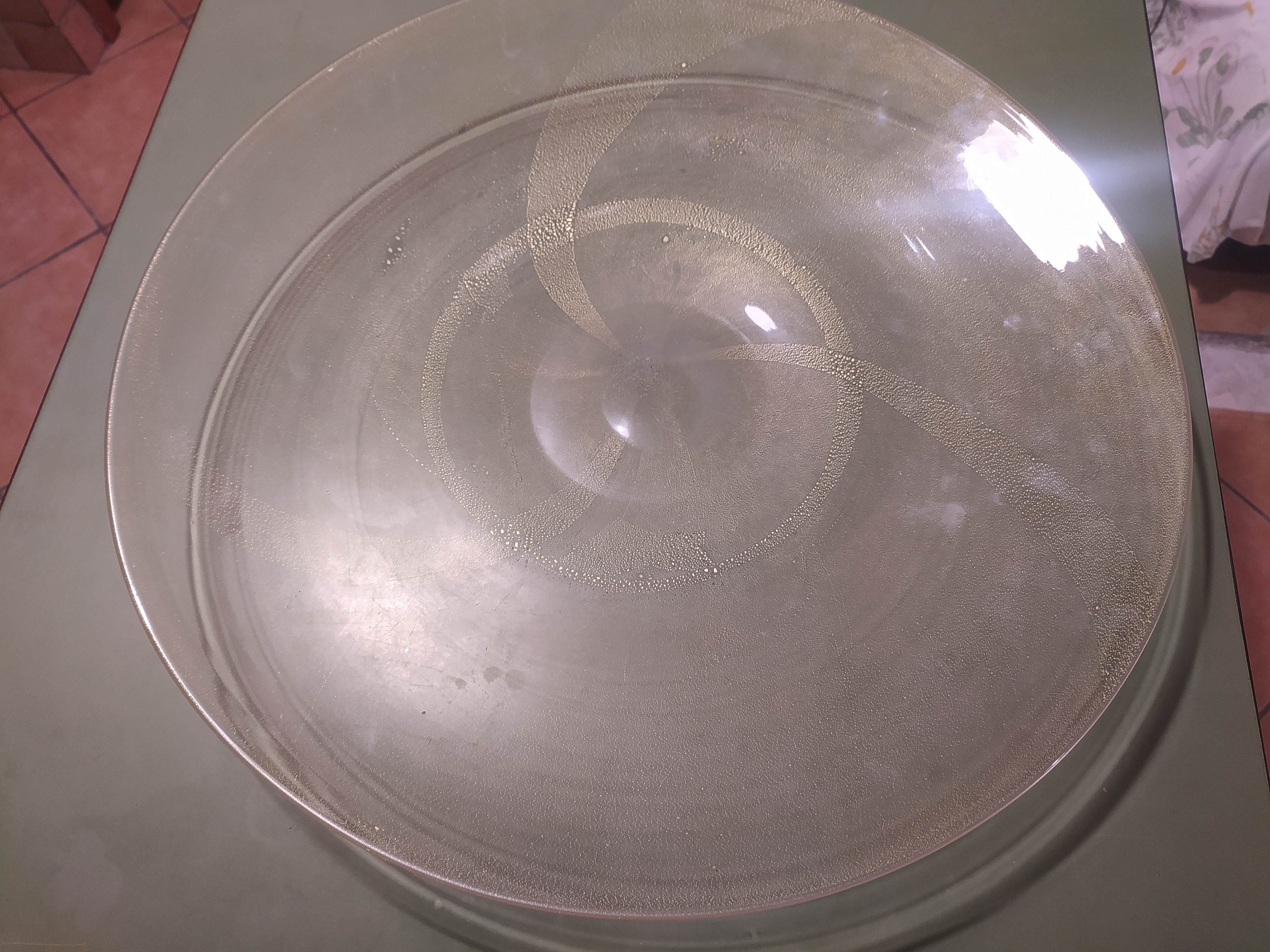 Santi Murano, Centerpiece, Large Plate in Murano Glass, Transparent and ...