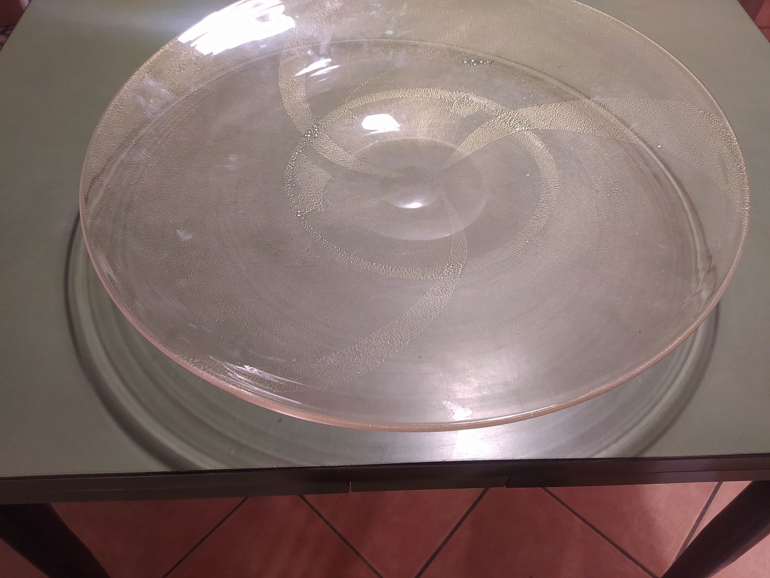 Santi Murano, Centerpiece, Large Plate in Murano Glass, Transparent and ...