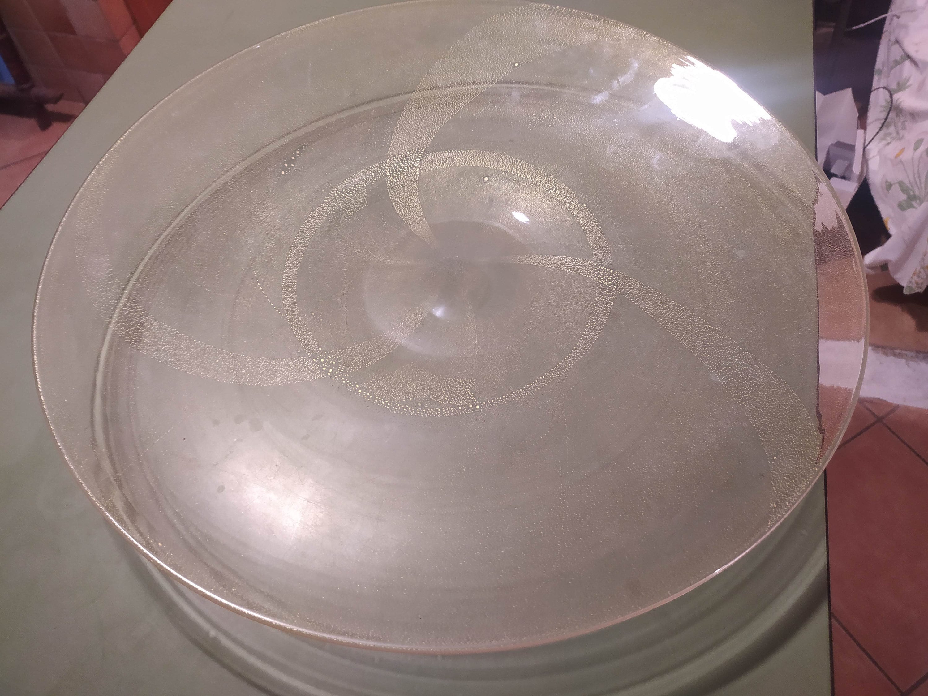 Santi Murano, Centerpiece, Large Plate in Murano Glass, Transparent and ...