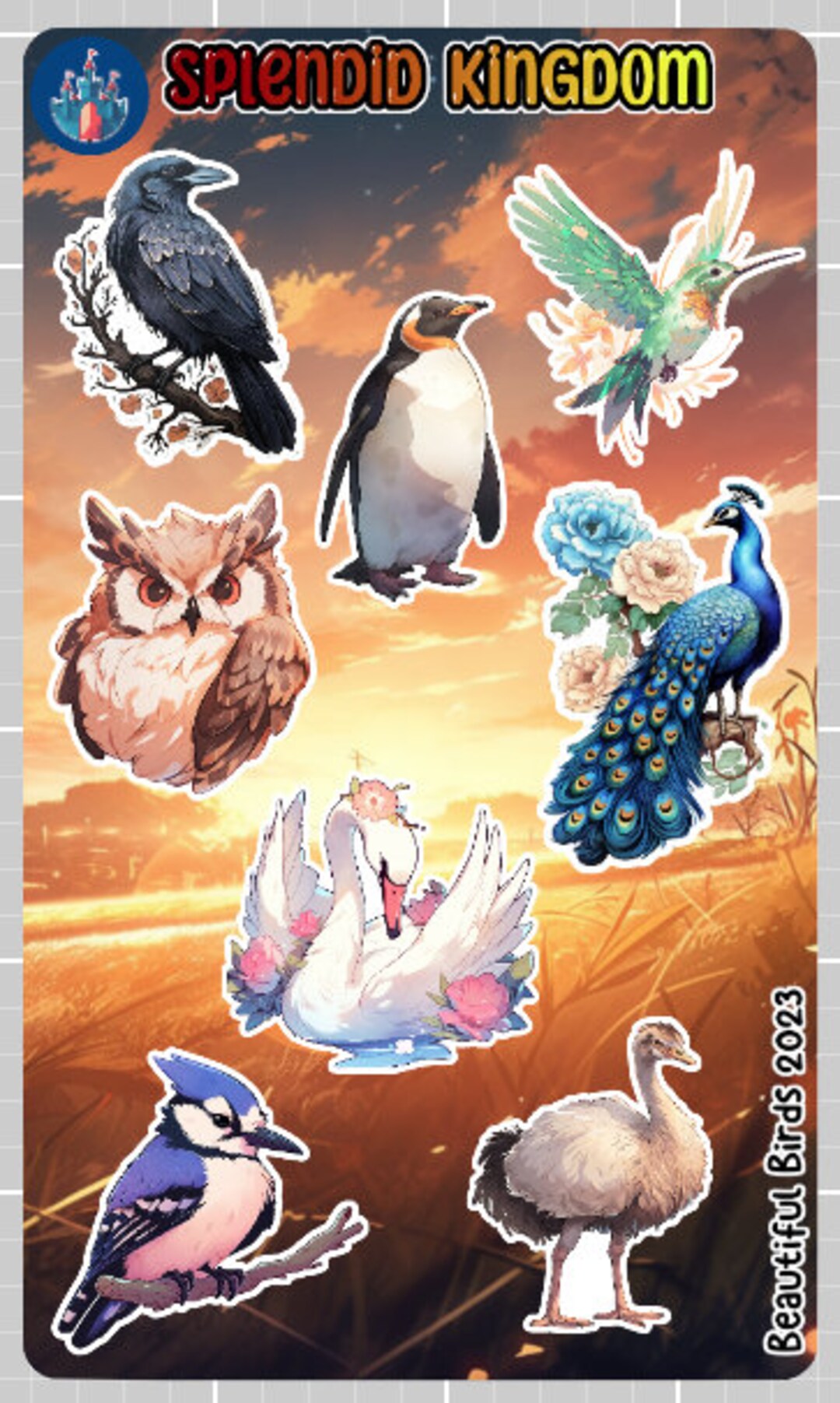 Beautiful Birds Sticker Set - Etsy