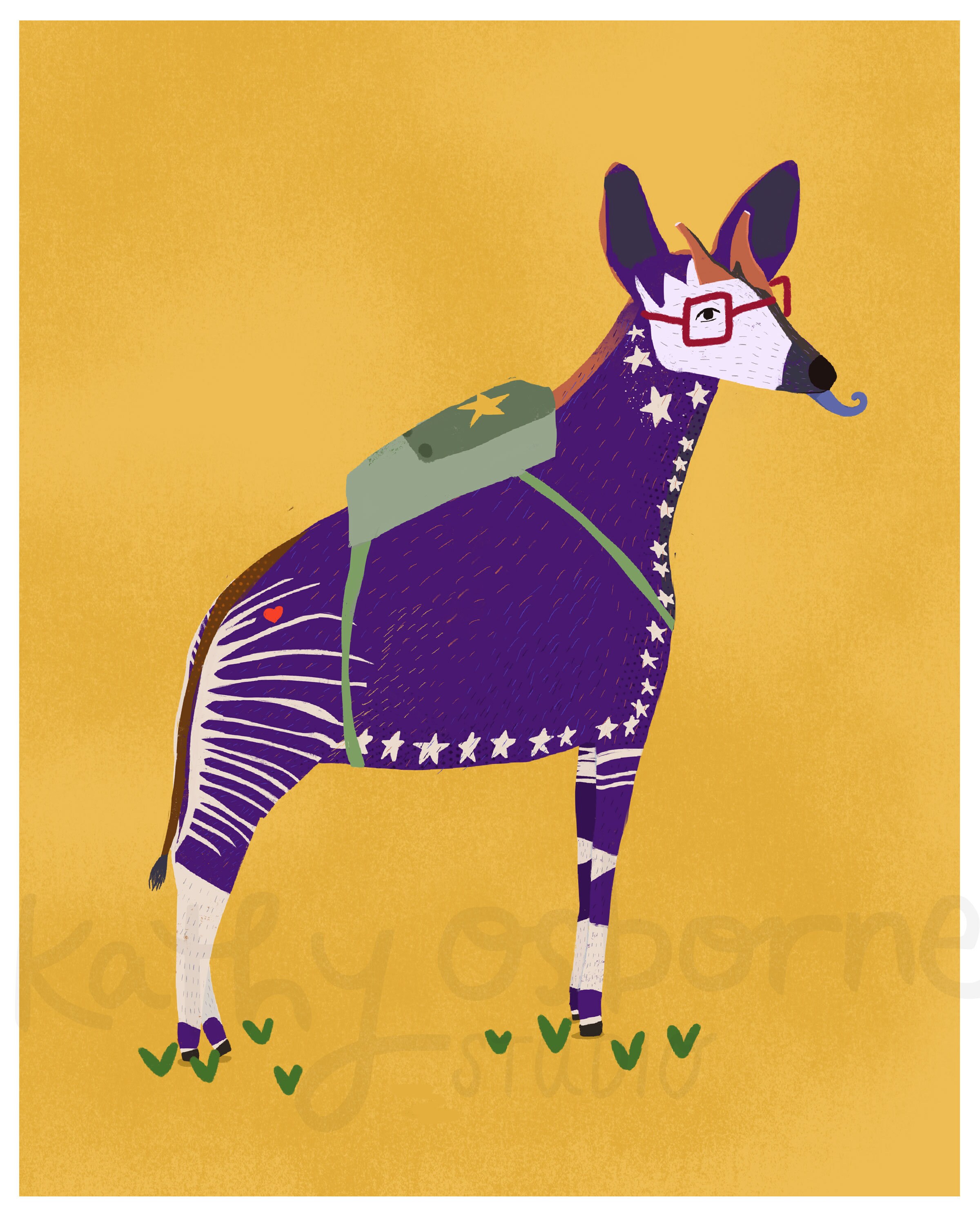 Cute Art Print: Okapi Illustration Art Quirky Whimsical Wall - Etsy
