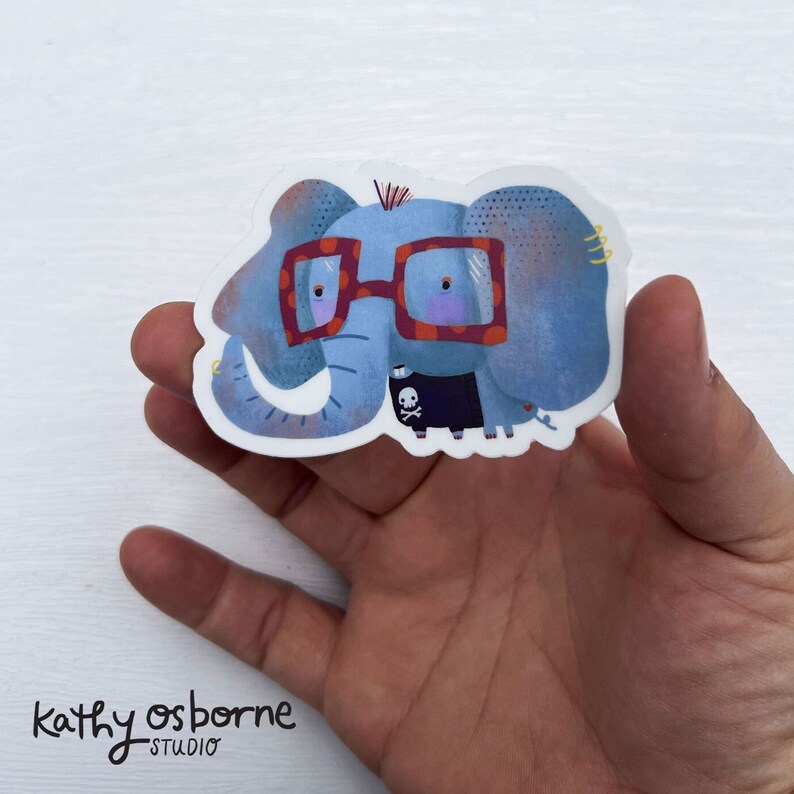 Elephant Sticker Art – Cute Quirky Vinyl Die Cut Sticker - Etsy