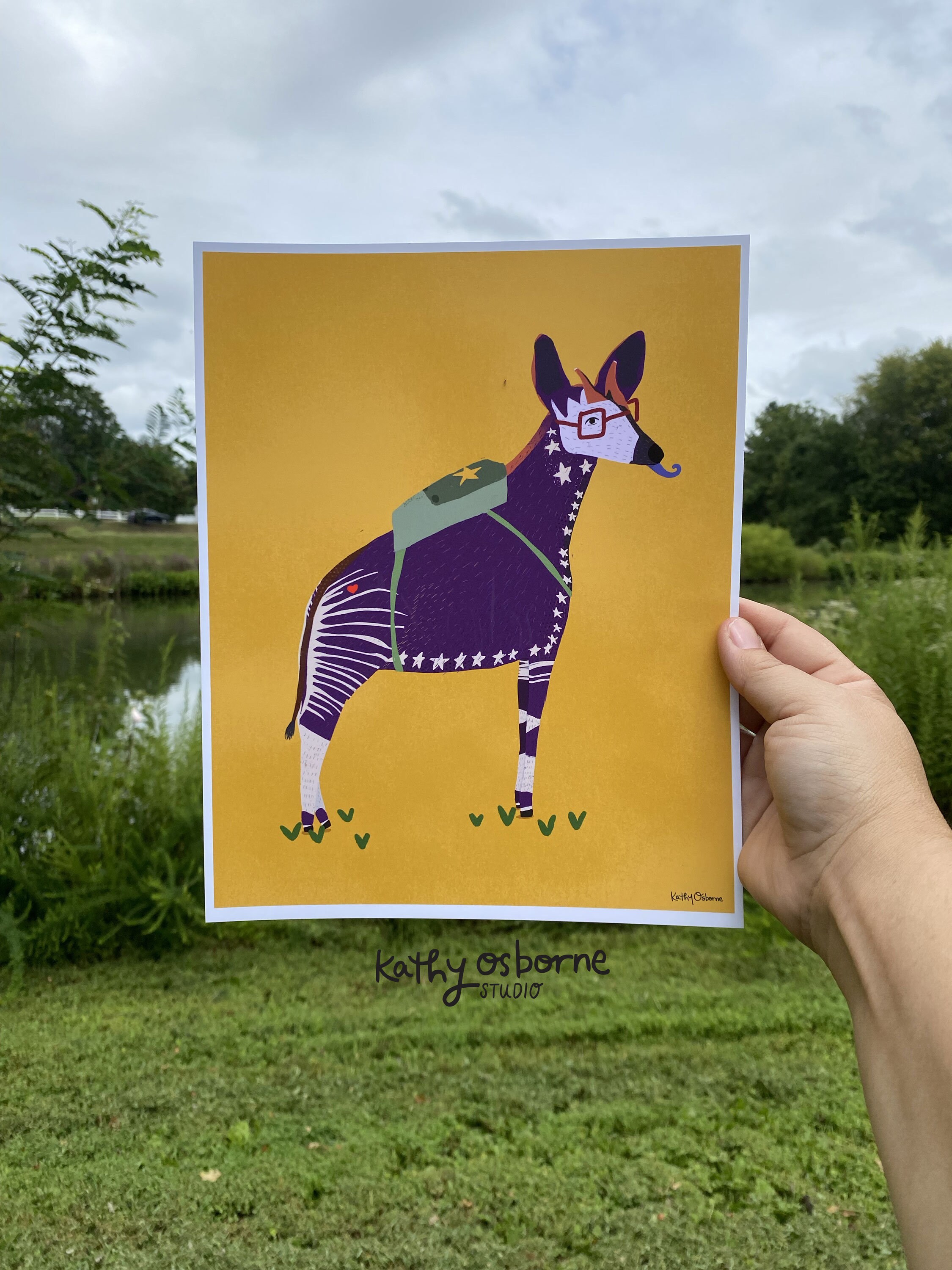Cute Art Print: Okapi Illustration Art Quirky Whimsical Wall - Etsy