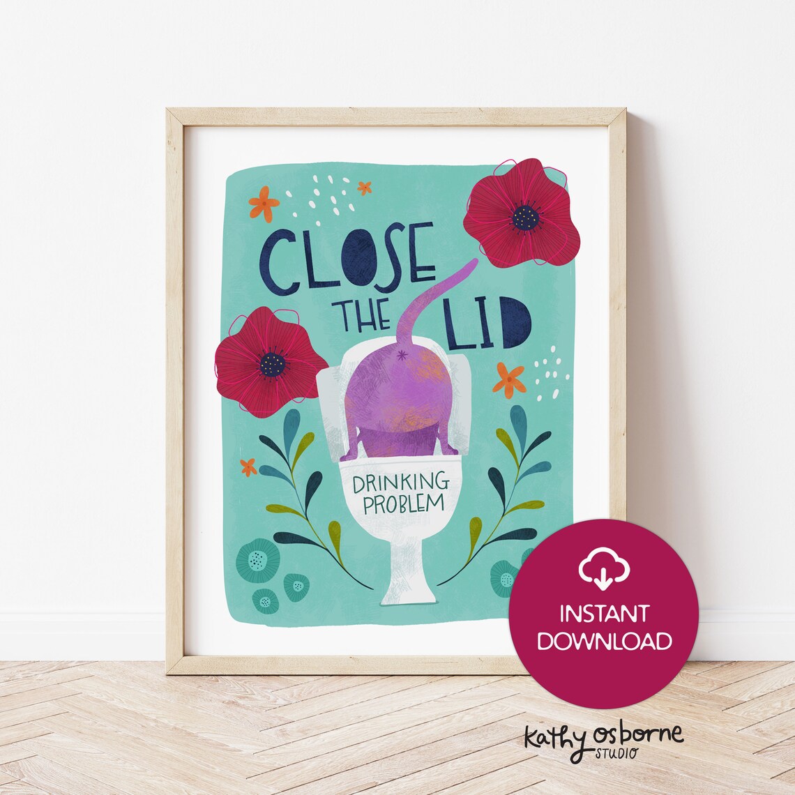 Printable Art: Close the Lid Cat Has a Drinking Problem. - Etsy